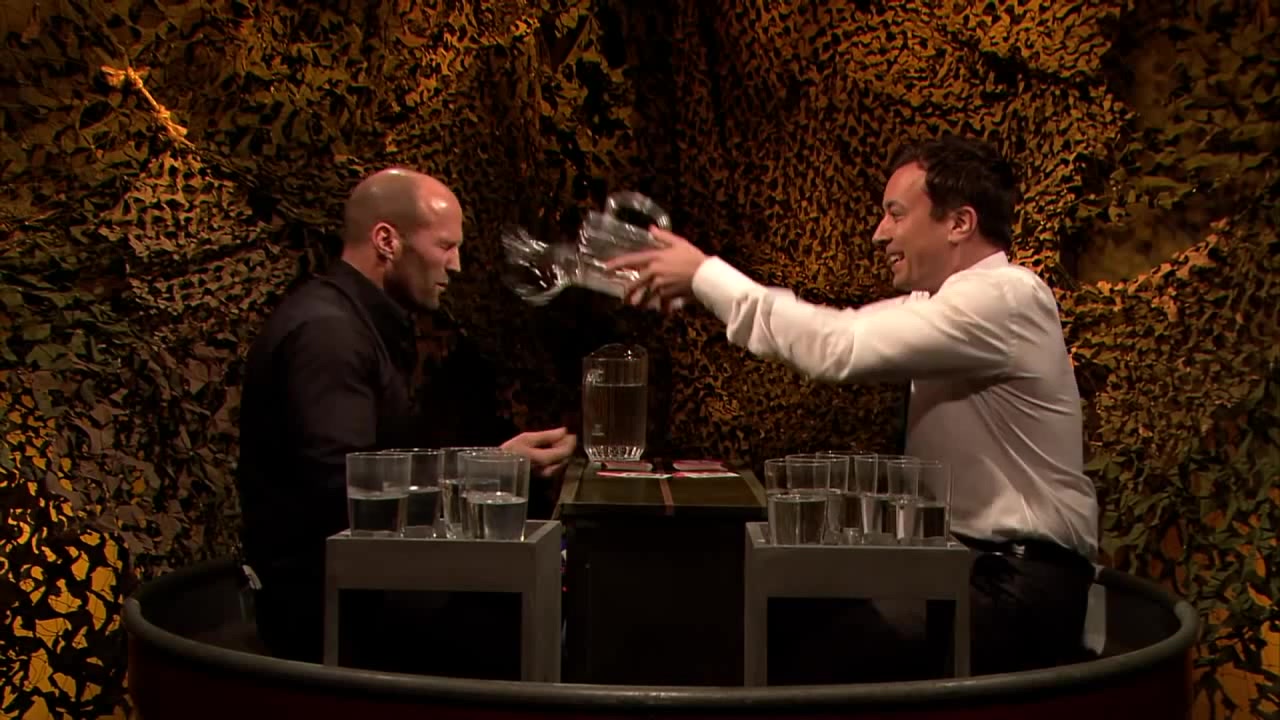 Water War with Jason Statham (Late Night with Jimmy Fallon) - Coub
