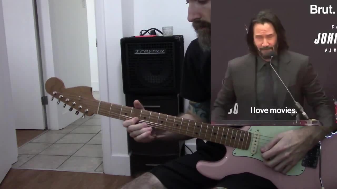 Keanu Reeves Loves Movies + guitar - Coub