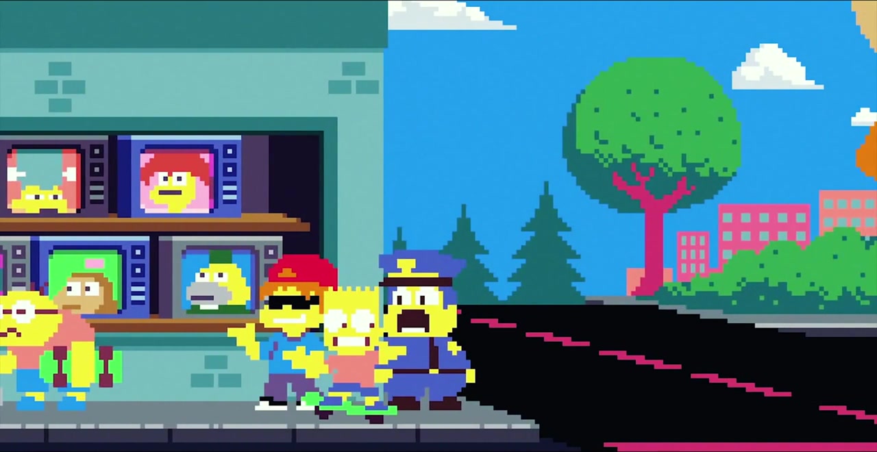 Simpsons vs pixels - Coub