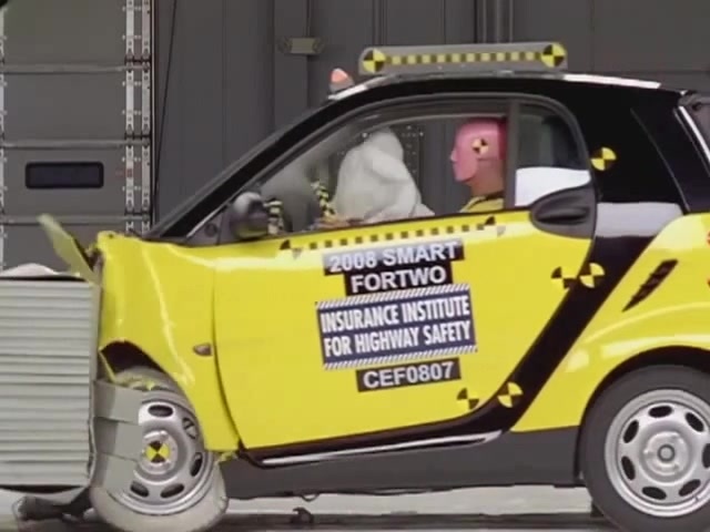 2008 Smart Fortwo moderate overlap IIHS crash test - Coub