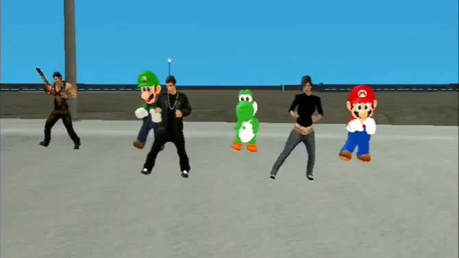 Ruan Matheus And Julie Yuanda, Yoshi,Luigi,Mario Bros,Ash Williams they dancing to Russian music ...
