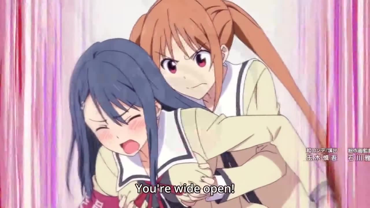 Aho Girl - Yoshiko groping Fuuki boobs - Coub