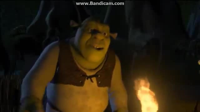 Shrek scares off the villagers - Coub