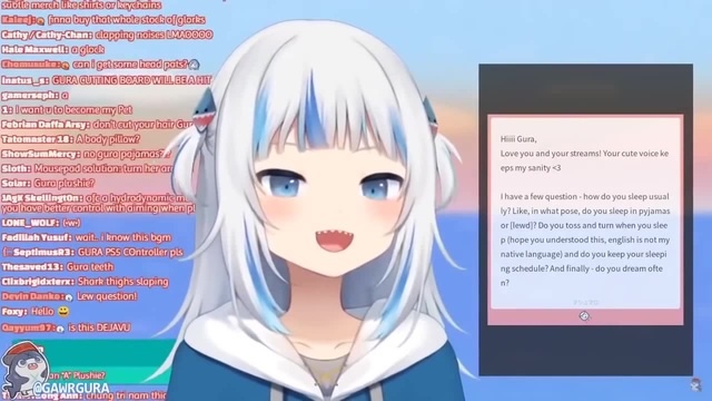 Gura sleeps on her belly - Coub