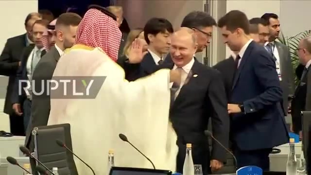 Argentina: Putin and Saudi's Crown Prince 'bro handshake' at G20 - Coub