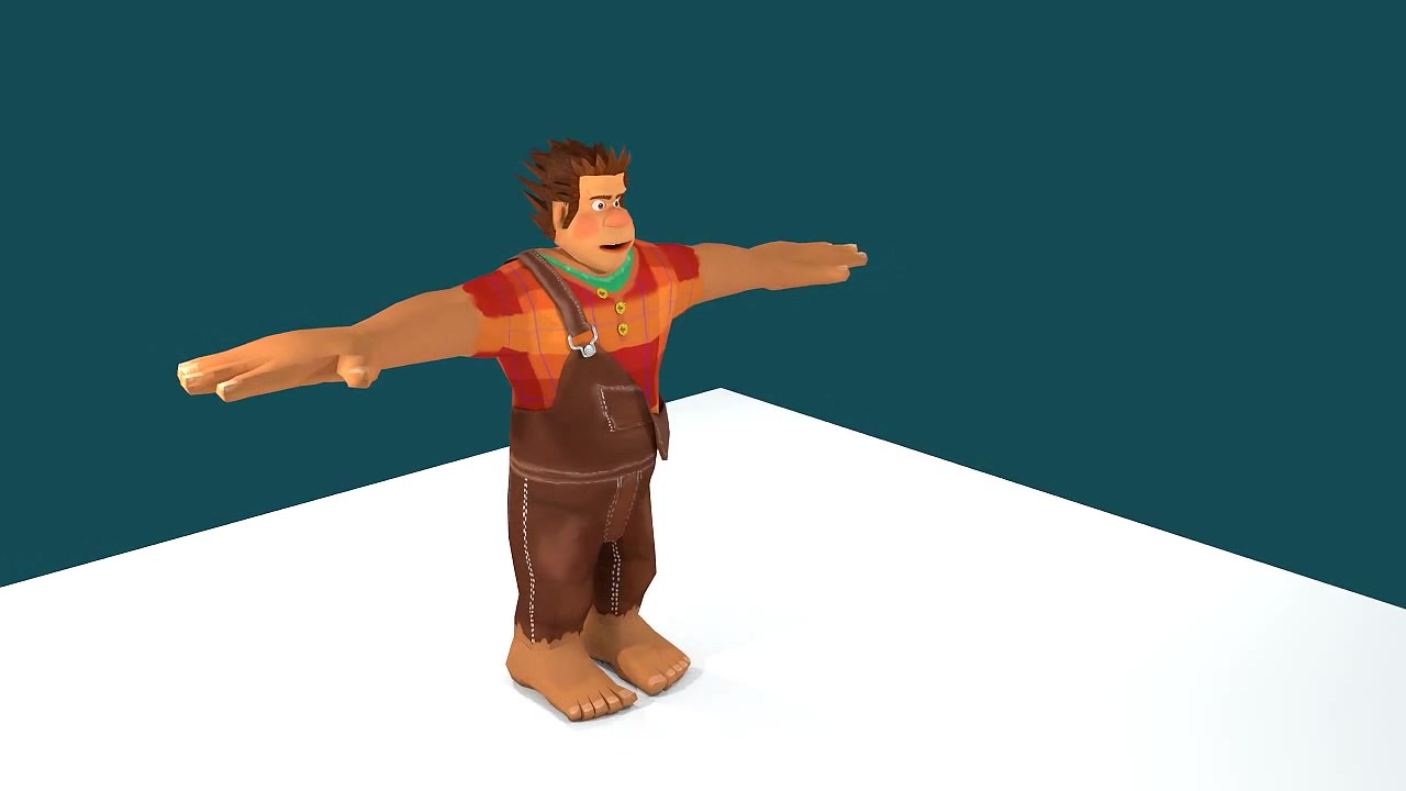 Wreck It Ralph 3D Low Poly Model Creatr in Blender 3D - Coub