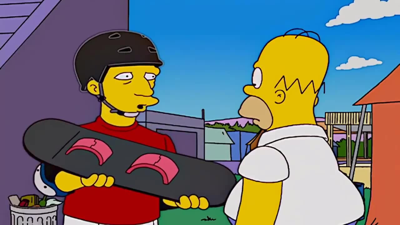 The Simpsons - Homer defeat Tony Hawk - Coub