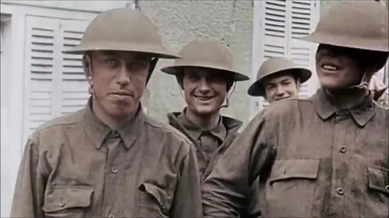 Over There | US troops WW1 footage in Color - Coub