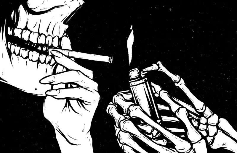 skeleton smoking - Coub