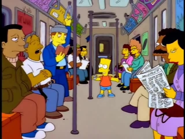 NY vs Homer Simpson. Bart on the subway - Coub