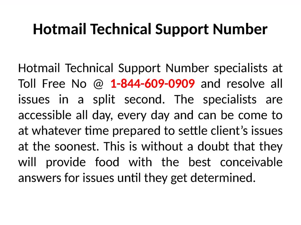 Hotmail Technical Support Number any time Call at Toll Free No @ 1-(844 ...