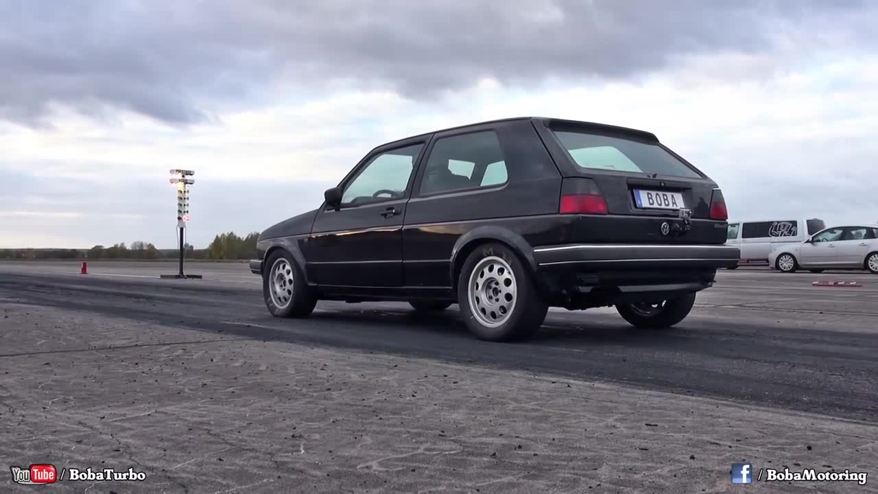 VW Golf Mk2 4Motion 1233HP 8,69s @ 273kph in Finsterwalde 2016 - Coub