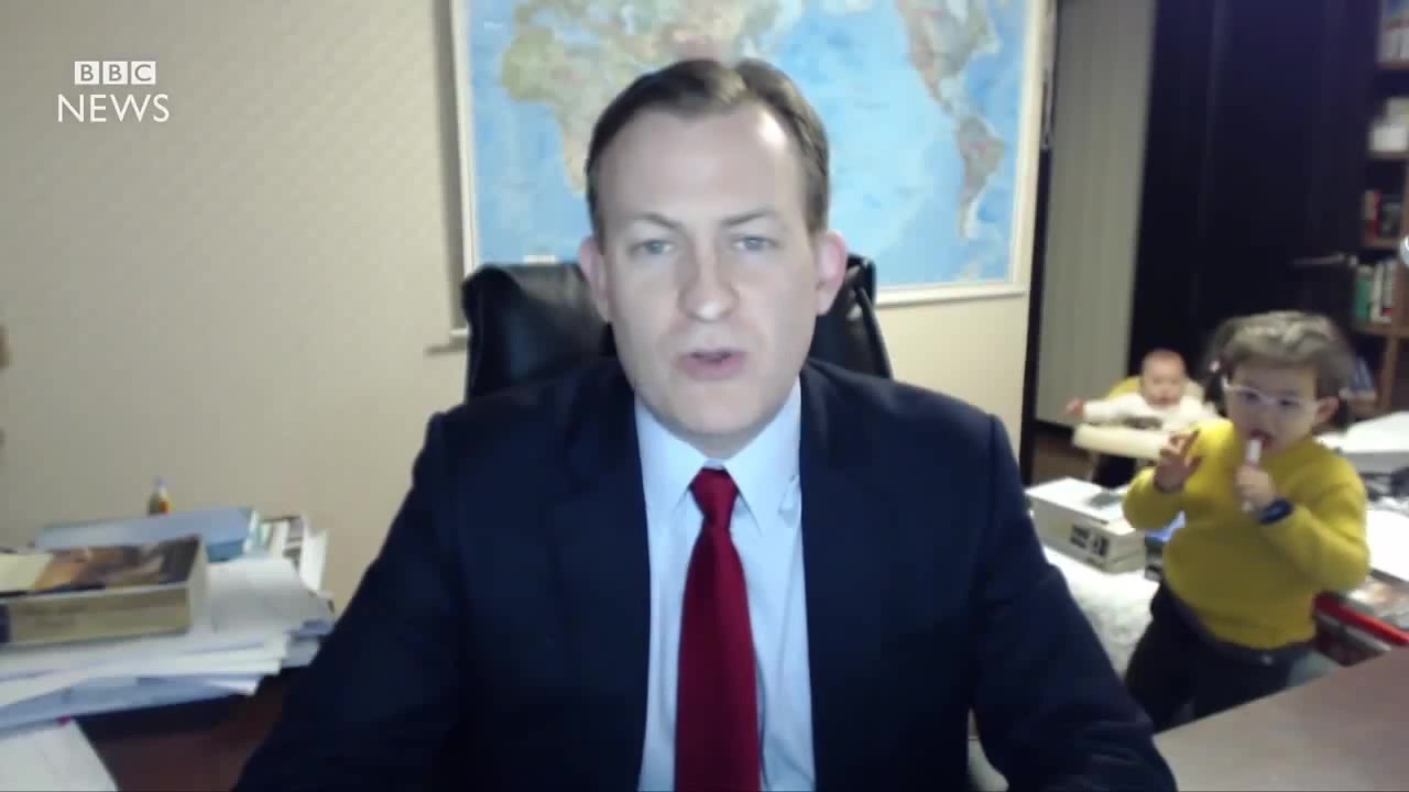 Children interrupt BBC News interview - BBC News - Coub