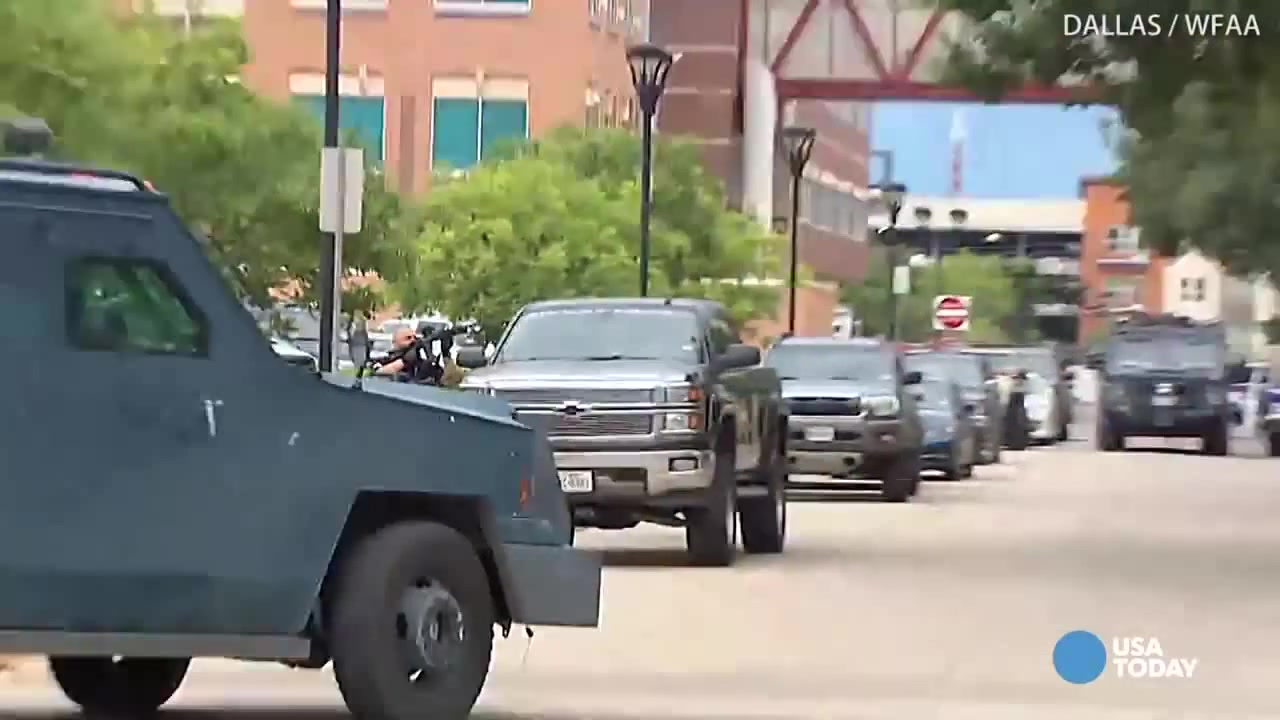 Dallas SWAT team deployed after threat to police - Coub