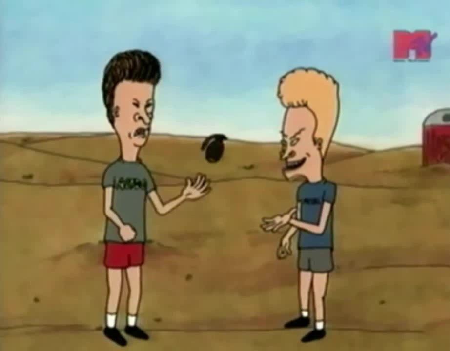 Beavis and Butthead Play with grenade - Coub