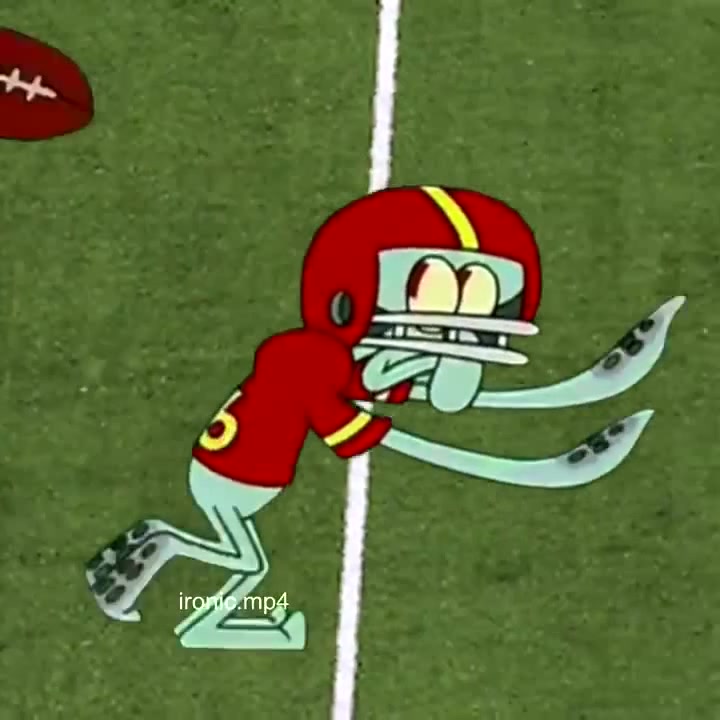 Squidward takes it all the way (Monday night football) - Coub
