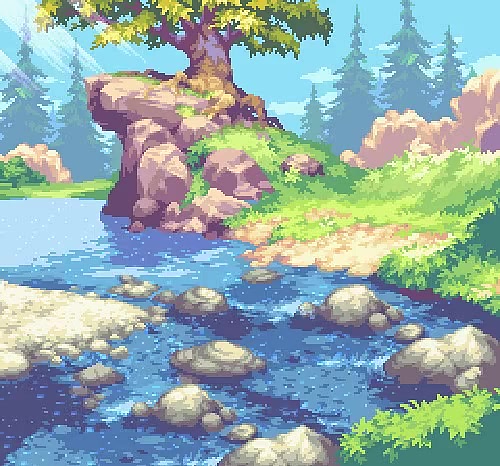 Pixel art nature - Coub