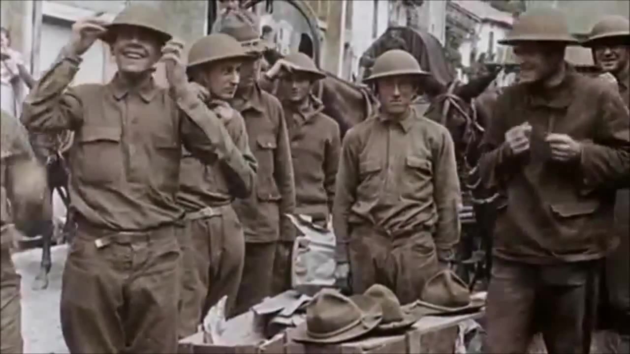 Over There | US troops WW1 footage in Color - Coub
