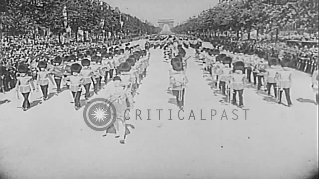 German Tank Panzer Division parades on streets of Paris in France. HD ...