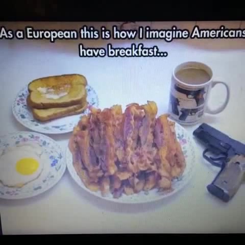 #Howto #eat #breakfast like an #American. three pounds of #bacon an # ...
