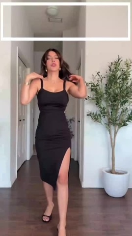 A sexy midi black dress for summer - Coub