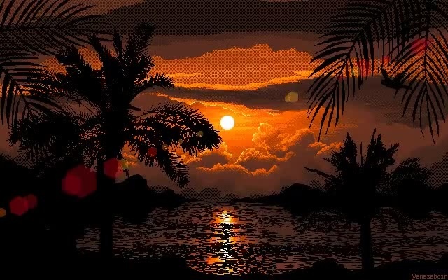 Pixel Sunset - Coub