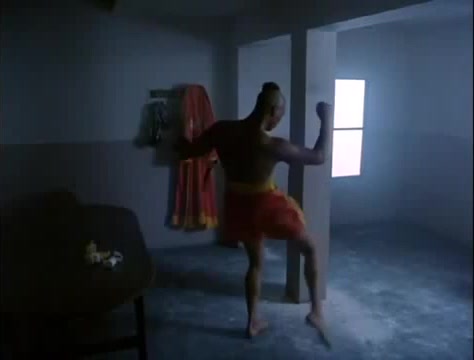 Tong Po kicking a concrete pillar - Kickboxer - Coub