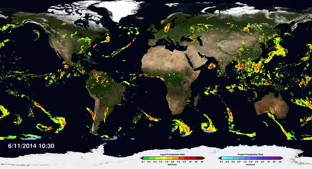 NASA | First Global Rainfall and Snowfall Map from New Mission - Coub
