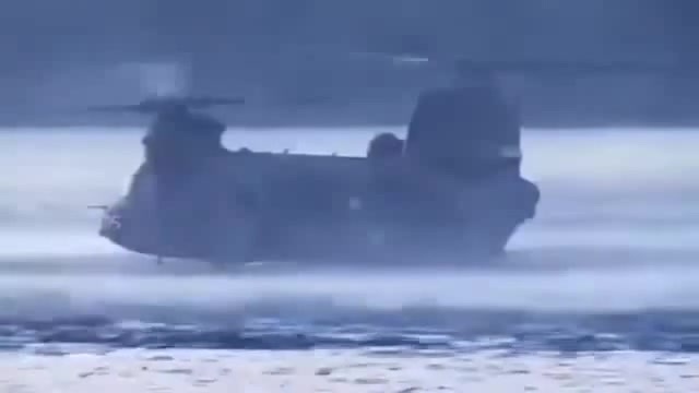 A Chinook floating on the water to allow the SEAL team to board🔥🔥 - Coub