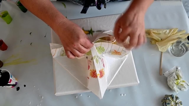 Paper Napkin Magic ~ Reverse Flower Dip Acrylic Pouring Technique - Coub