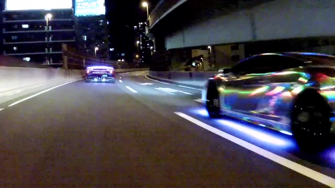 ド派手LEDランボルギーニ軍団 夜間首都高爆走編 パート1Tokyo Midnight LED Lambo Run Pt.1 BEST ...