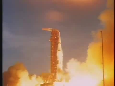 NASA TV footage of the launch of Apollo 8 the first manned launch of the Saturn V rocket - Coub