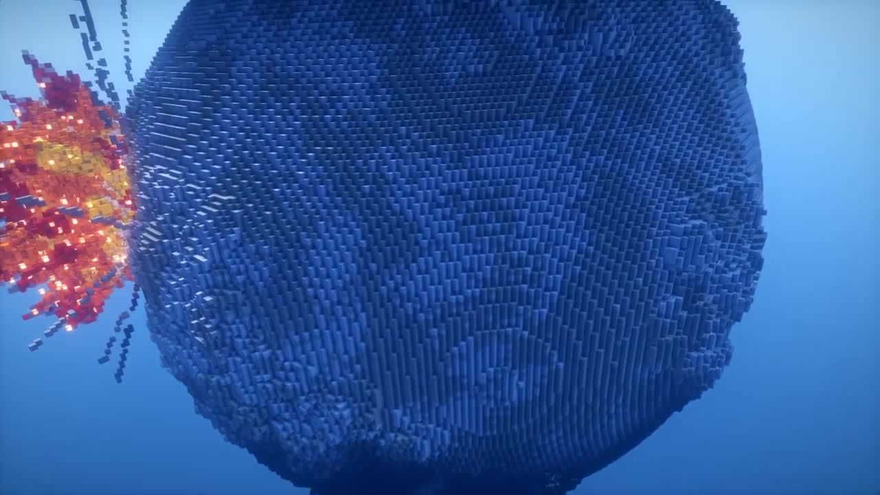 Exploding Moon! Minecraft Timelapse!! - Coub