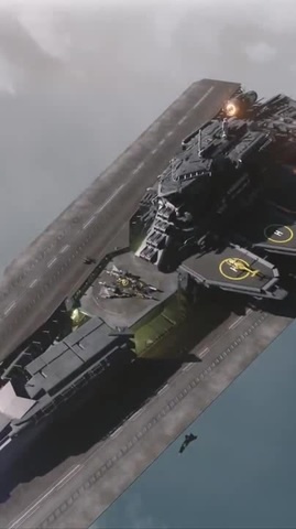 3d model of the flying aircraft carrier "Invincible" - Coub