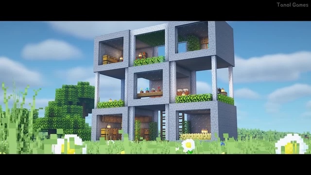 Stone cube survival house #minecraft - Coub