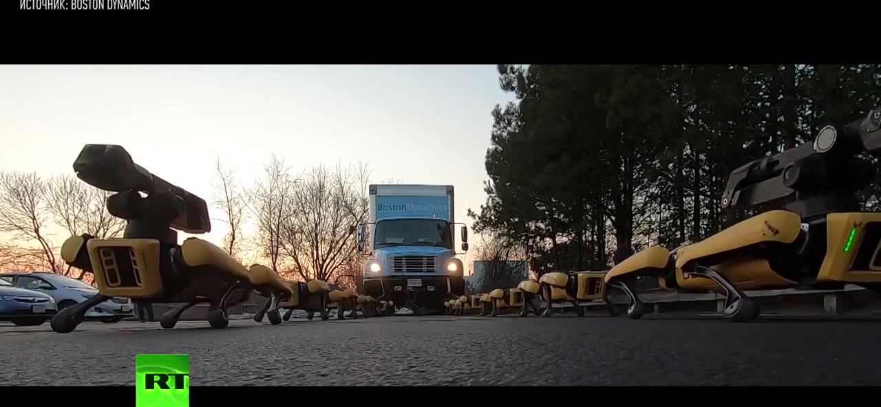 Boston Dynamics robots & truck - Coub