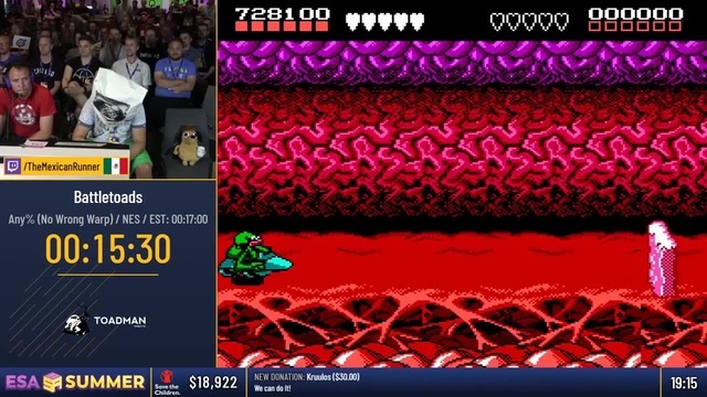 Absolutely insane! Battletoads BLINDFOLDED Turbo Tunnel DEATHLESS at ESA2018 - Coub