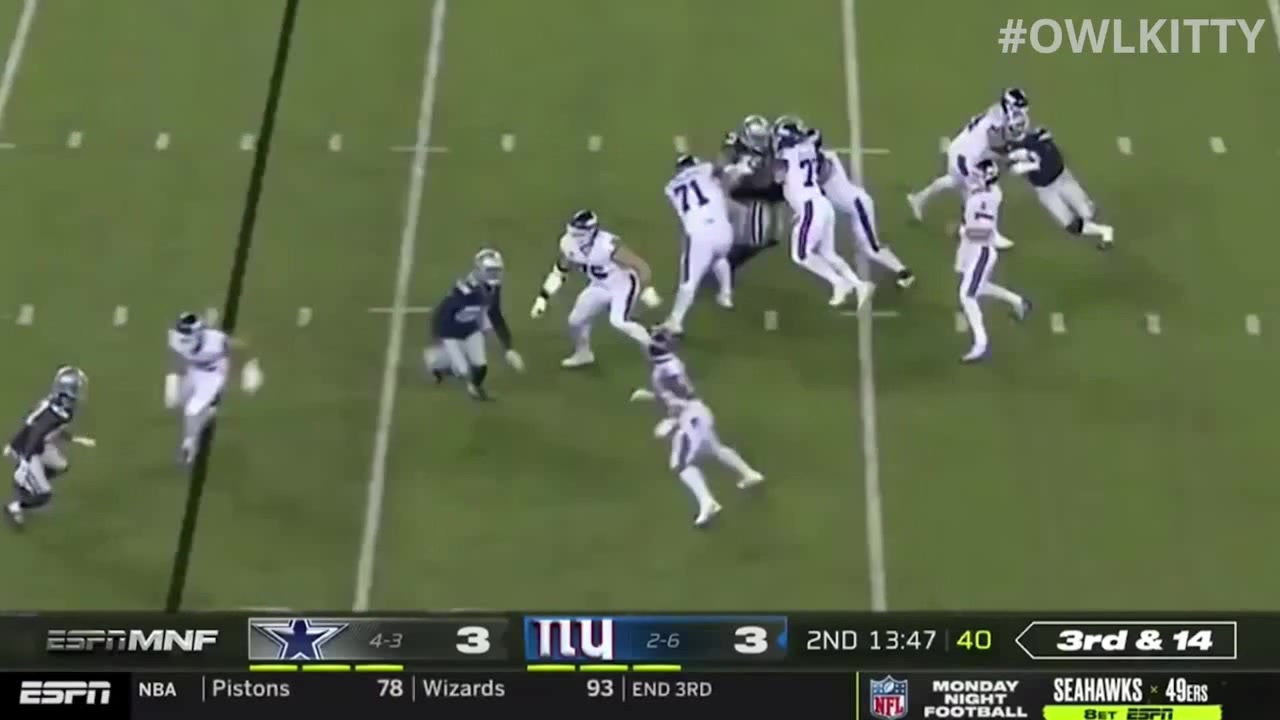 Black Cat Scores Touchdown (Giants - Cowboys Game) - Coub