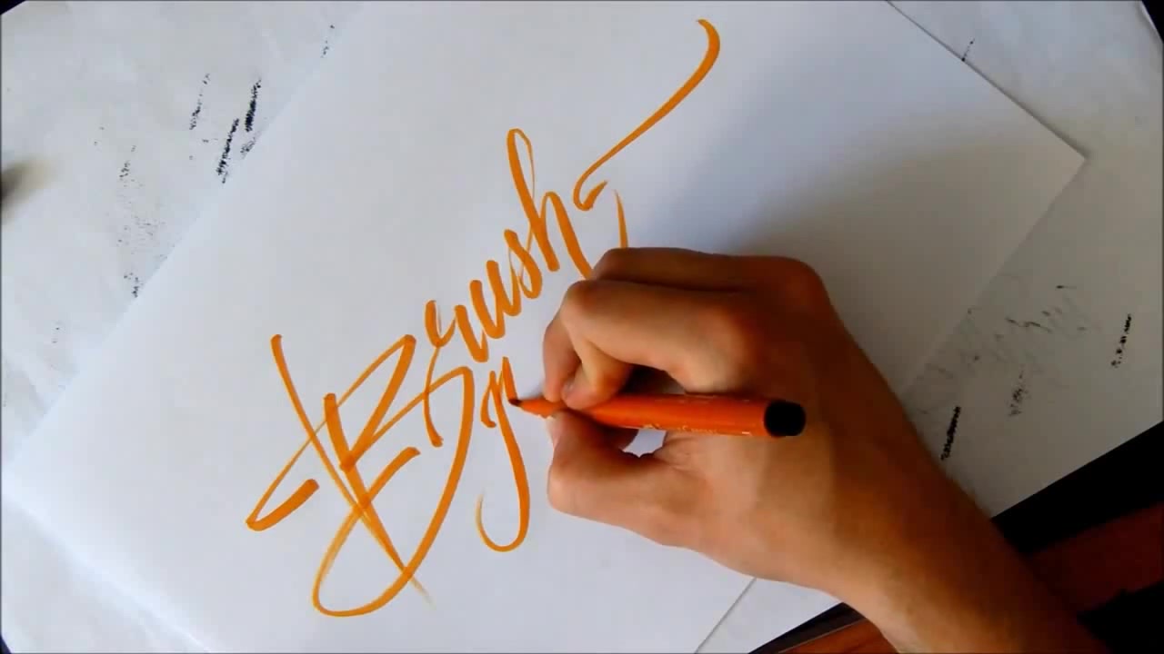 theosone brush pen calligraphy (YT:theosone) - Coub
