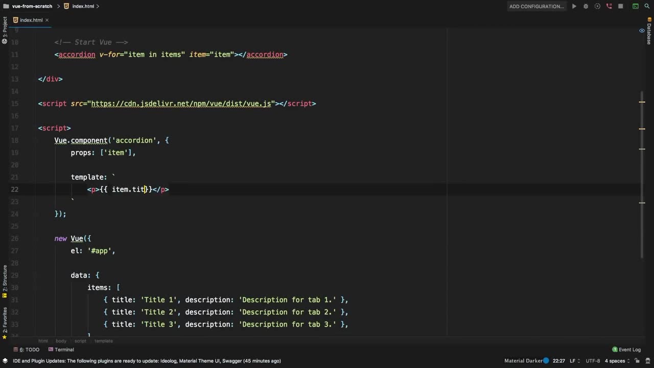 Vue.js Tutorial From Scratch - e06 - Components 101 - Coub