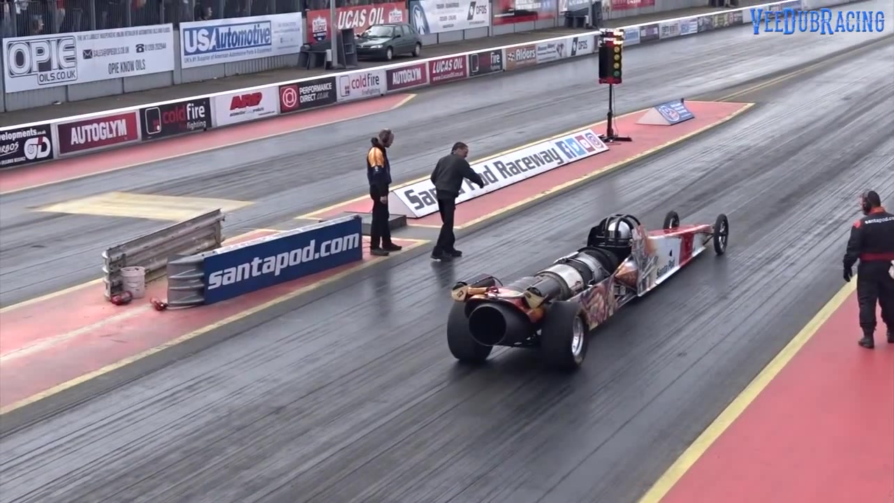 FireForce 5 Jet Car at Santa Pod Raceway - 1/4 Mile 5.07 @ 298mph - Coub