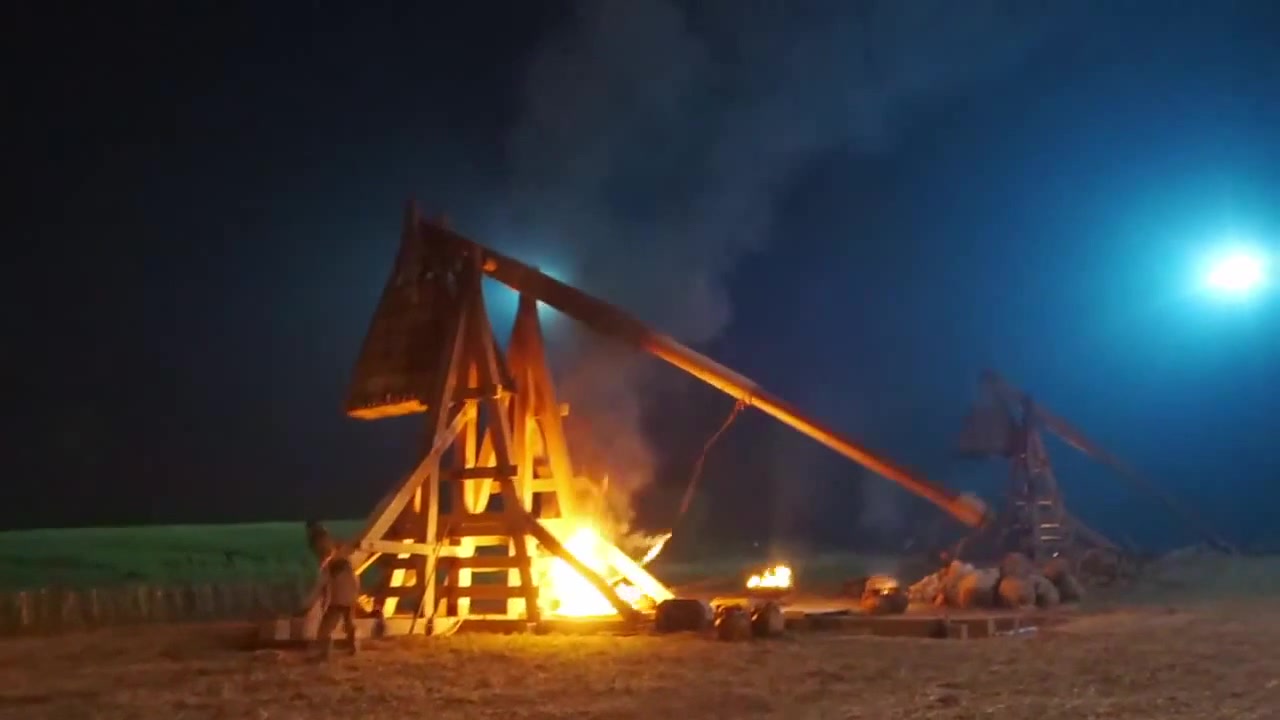 Medieval Trebuchet In Real Action - On The Set Of Netflix's Tv Series ...
