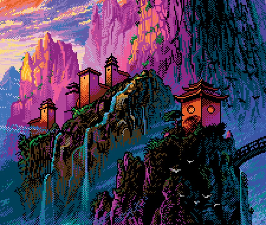 Pixel China Mountains - Coub