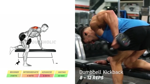 Dumbbell Kick Back - Triceps - Coub
