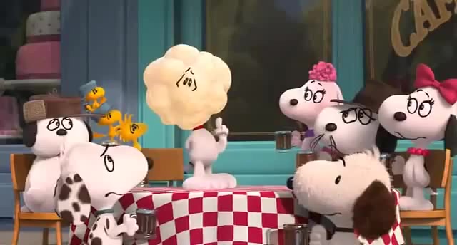 Snoopy is getting the root beer float out of his face - Coub
