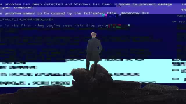 Wanderer over blue screen of death-2 (2016) - Coub