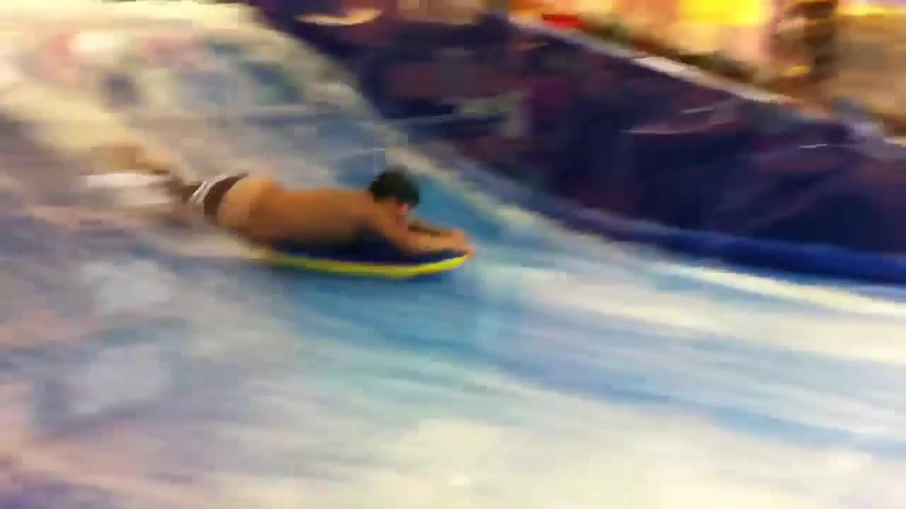 Kid on flowrider and his pants come off! - Coub