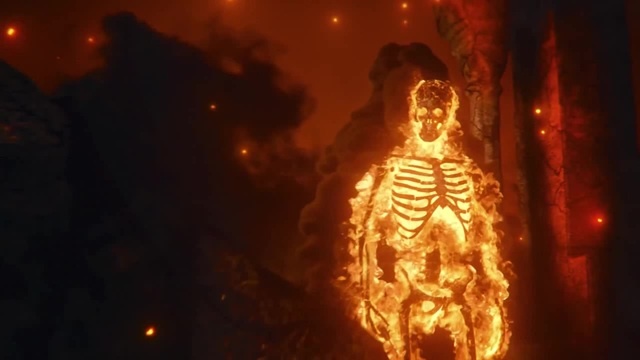 Burning Skeleton with a Knife - Coub