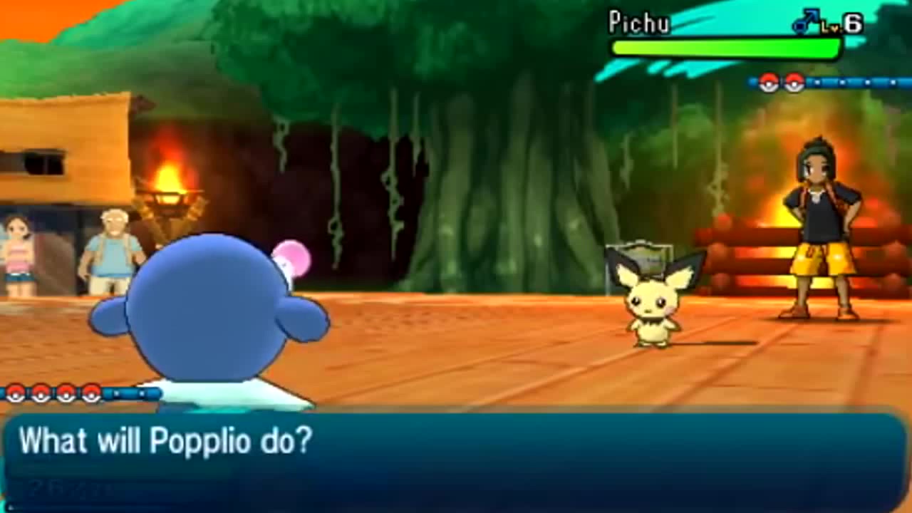 Pokémon Sun and Moon - First Rival Battle with Hau (No E3 Commentary ...