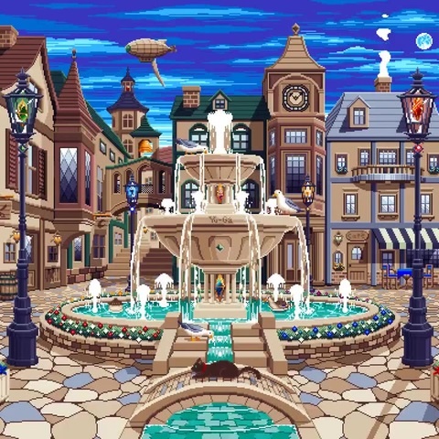 Pixel Fountain - Coub